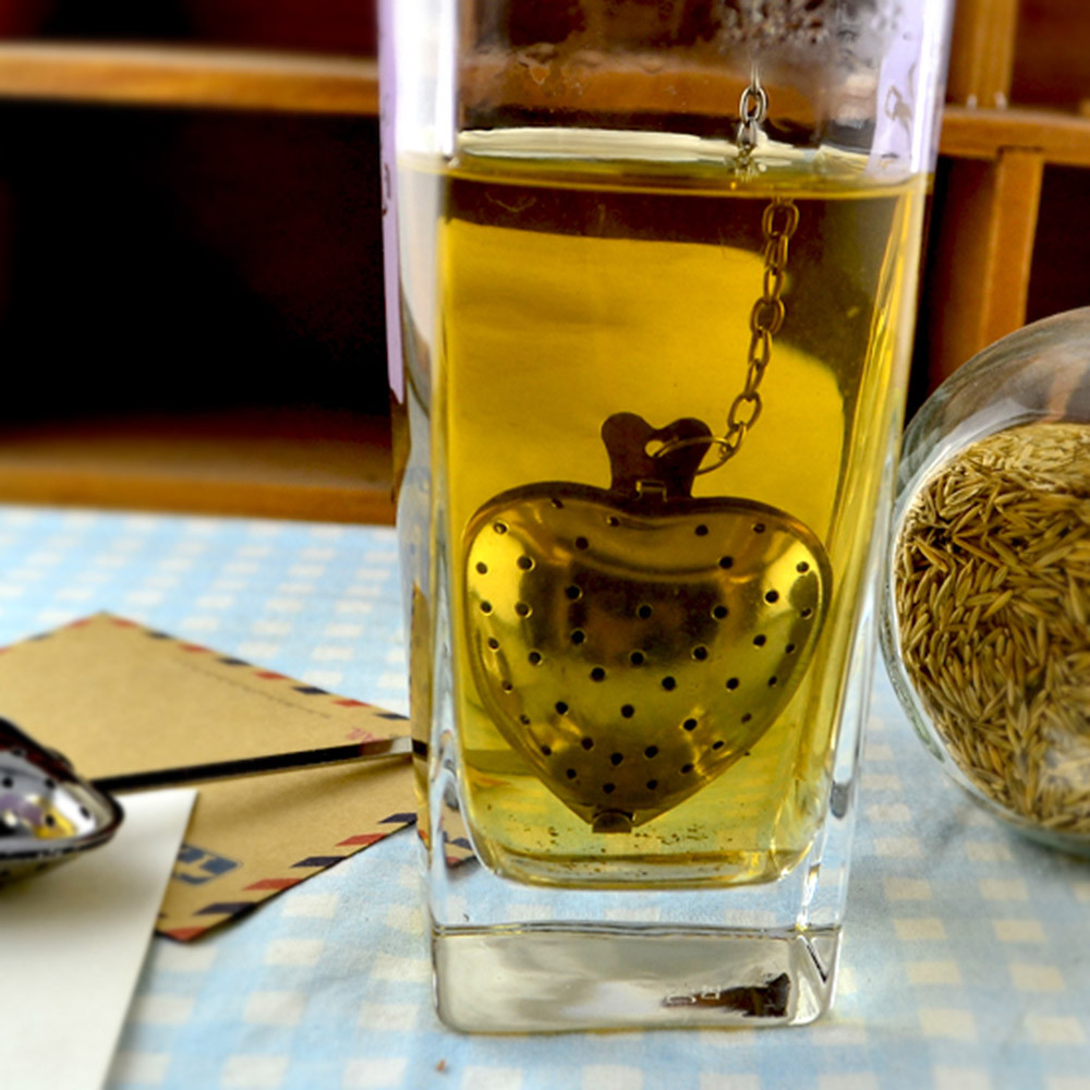 Heart-Shaped Stainless Steel Tea Strainer Spoon with Handle for Herbal ...
